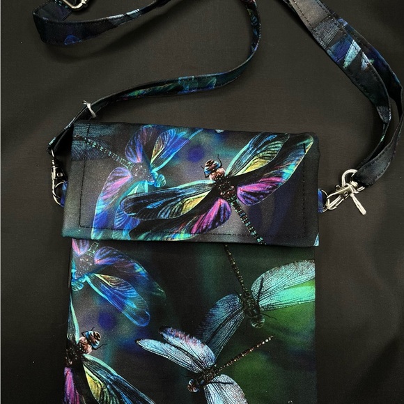 Bags | Colorful Dragonfly Print Crossbody Bag | Poshmark